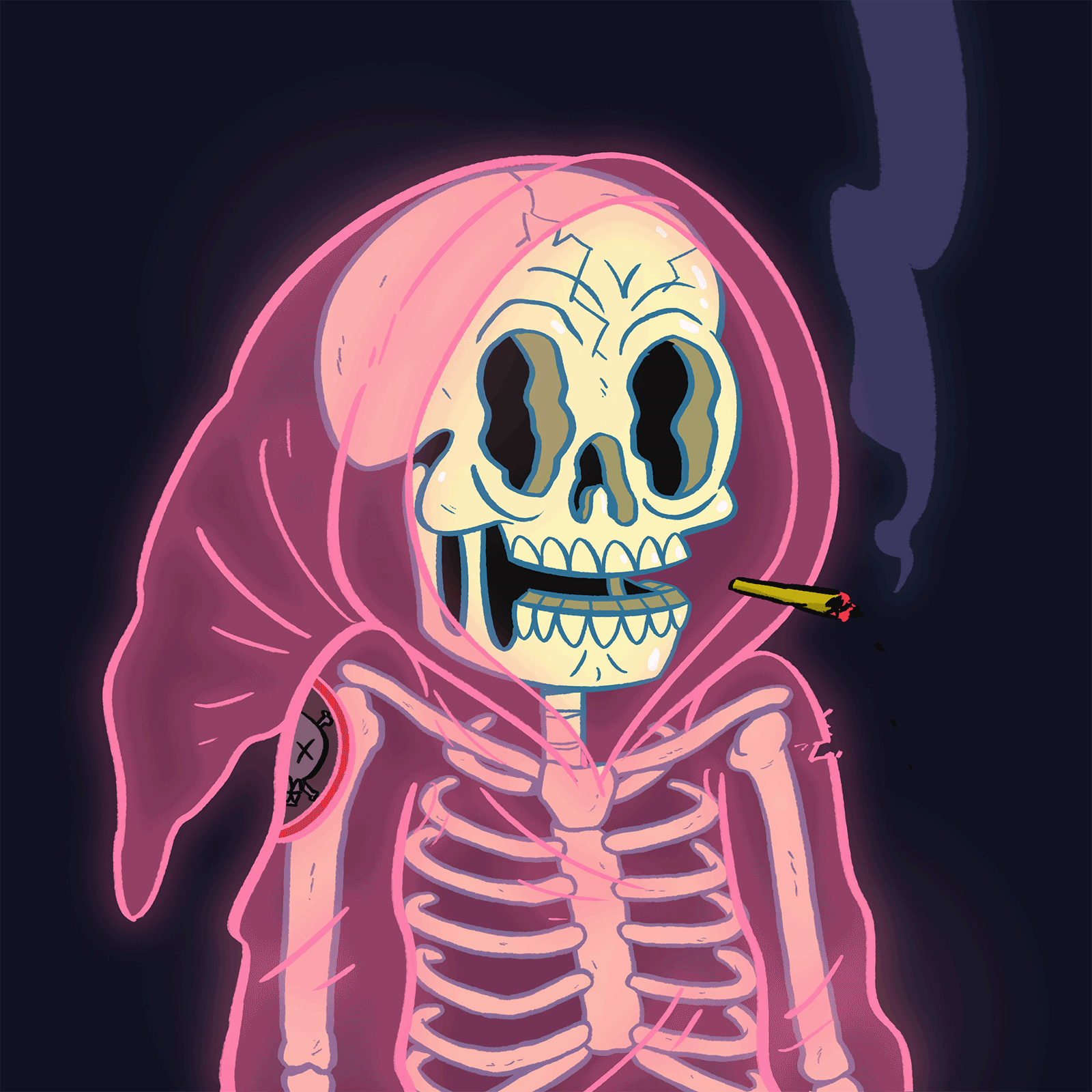 Skeleton Smoking Weed Gif